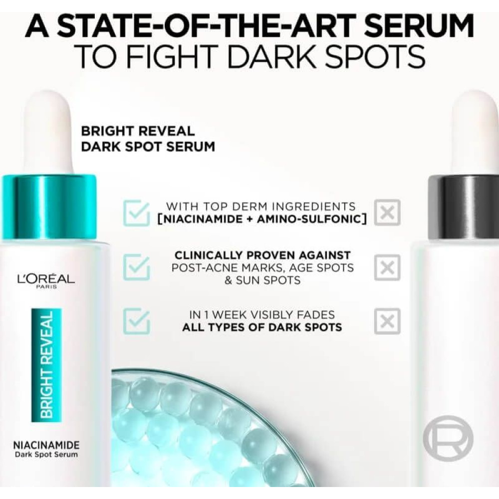 Loreal Bright Reveal Dark Spot Serum серум за лице с ниацинамид против